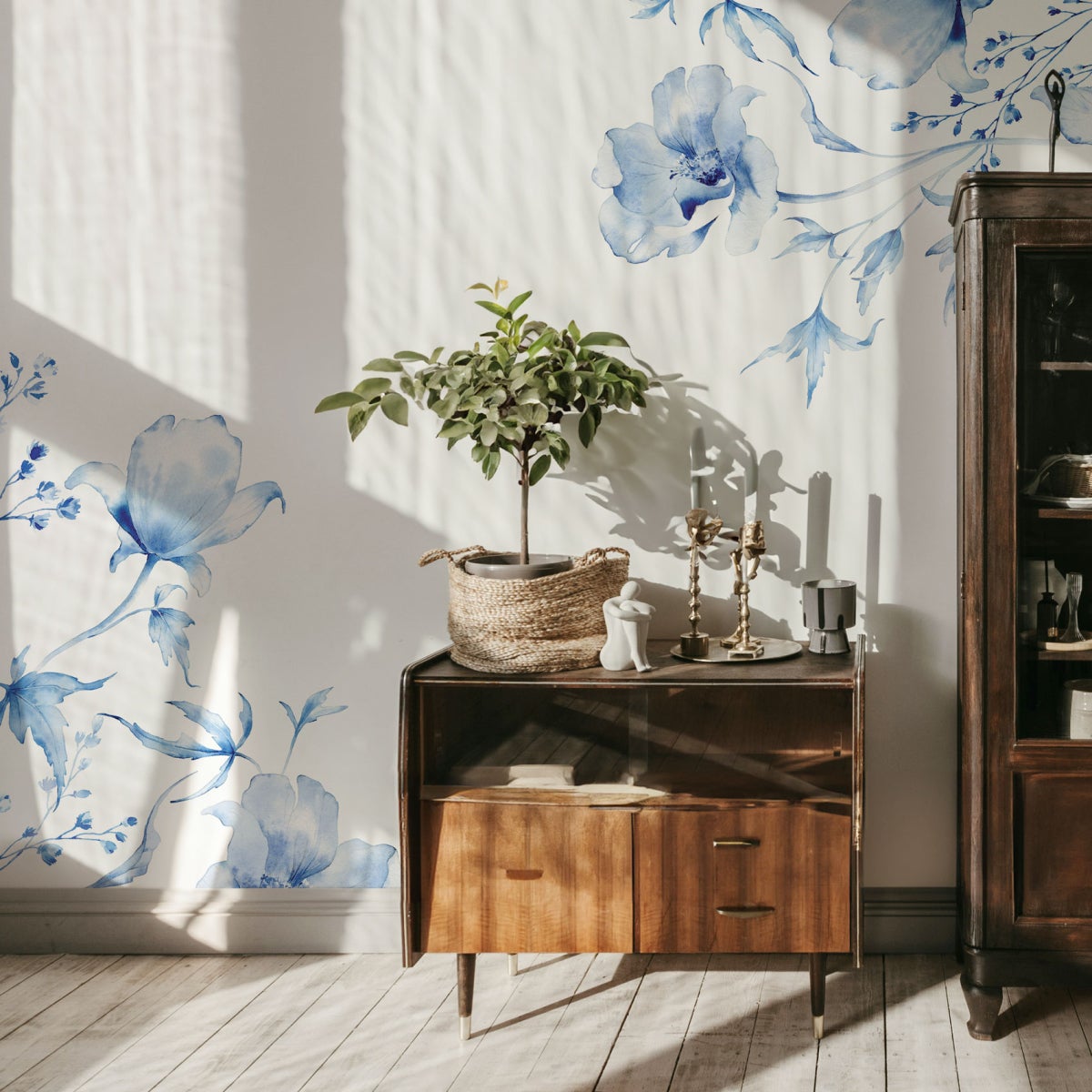 Carta da parati panoramica stile Azulejos, Blu 225 x 250cm | Leroy Merlin