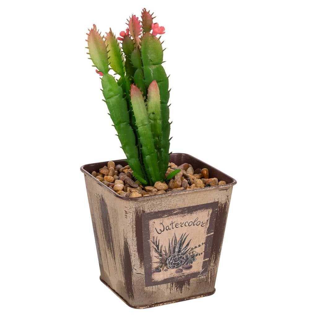 Maceta con cactus artificial 9,5x9,5x21 | Leroy Merlin