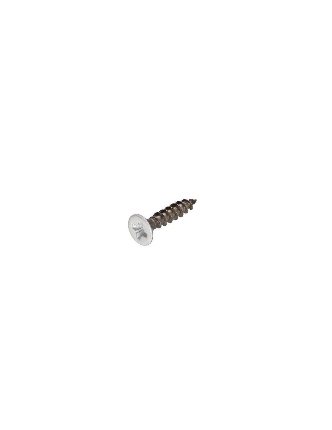 VBA Vis bois agglo Inox A2 Tête fraisée TF Pozi 4X20 Laqué blanc 9016-1 ...