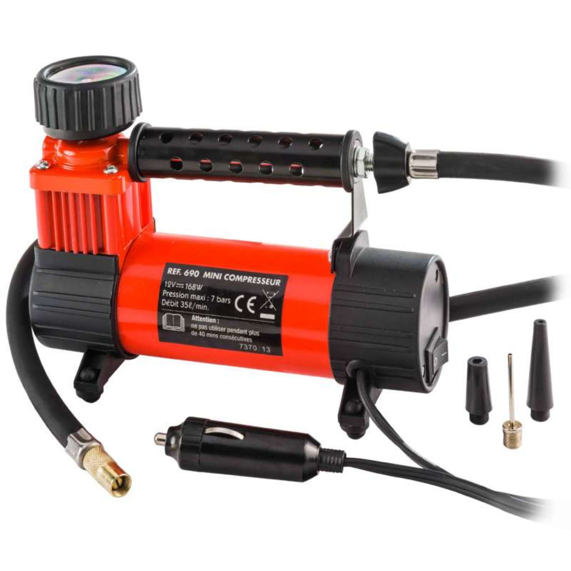 Mini Compresseur 12v Avec Manomètre 168w | Leroy Merlin