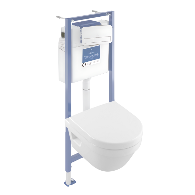 Pack inodoro sin brida compacto VILLEROY Y BOCH Architectura con tapa ...