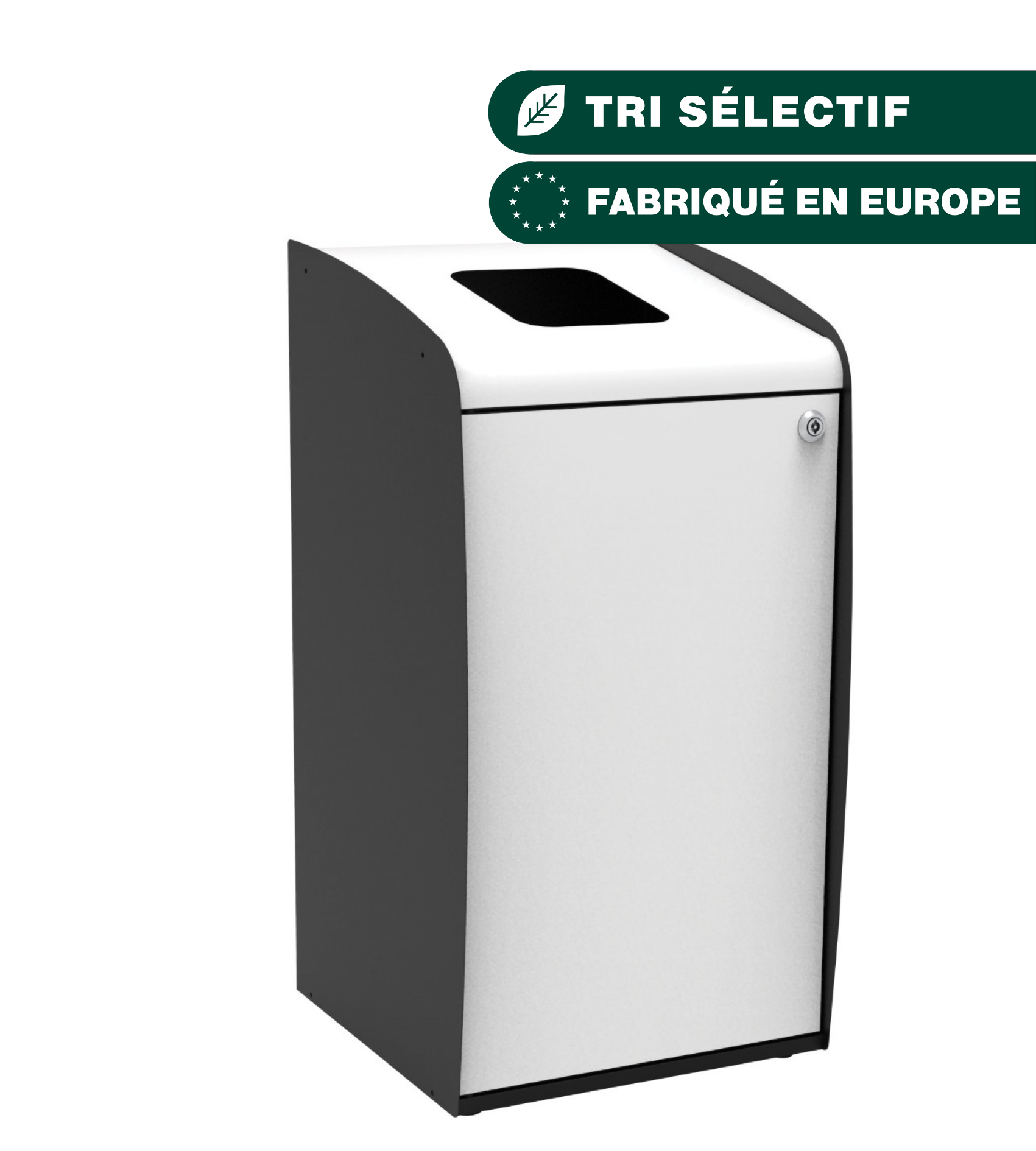 JVD - Borne de tri sélectif 80L blanche à ouverture frontale - Matériel professionnel | Leroy Merlin