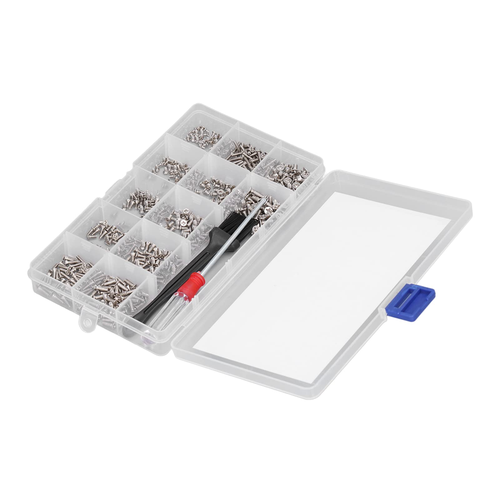 Kit d'assortiment de vis pour ordinateur 600 pièces à tête plate micro M2 M2.5 M3 avec brosse ...