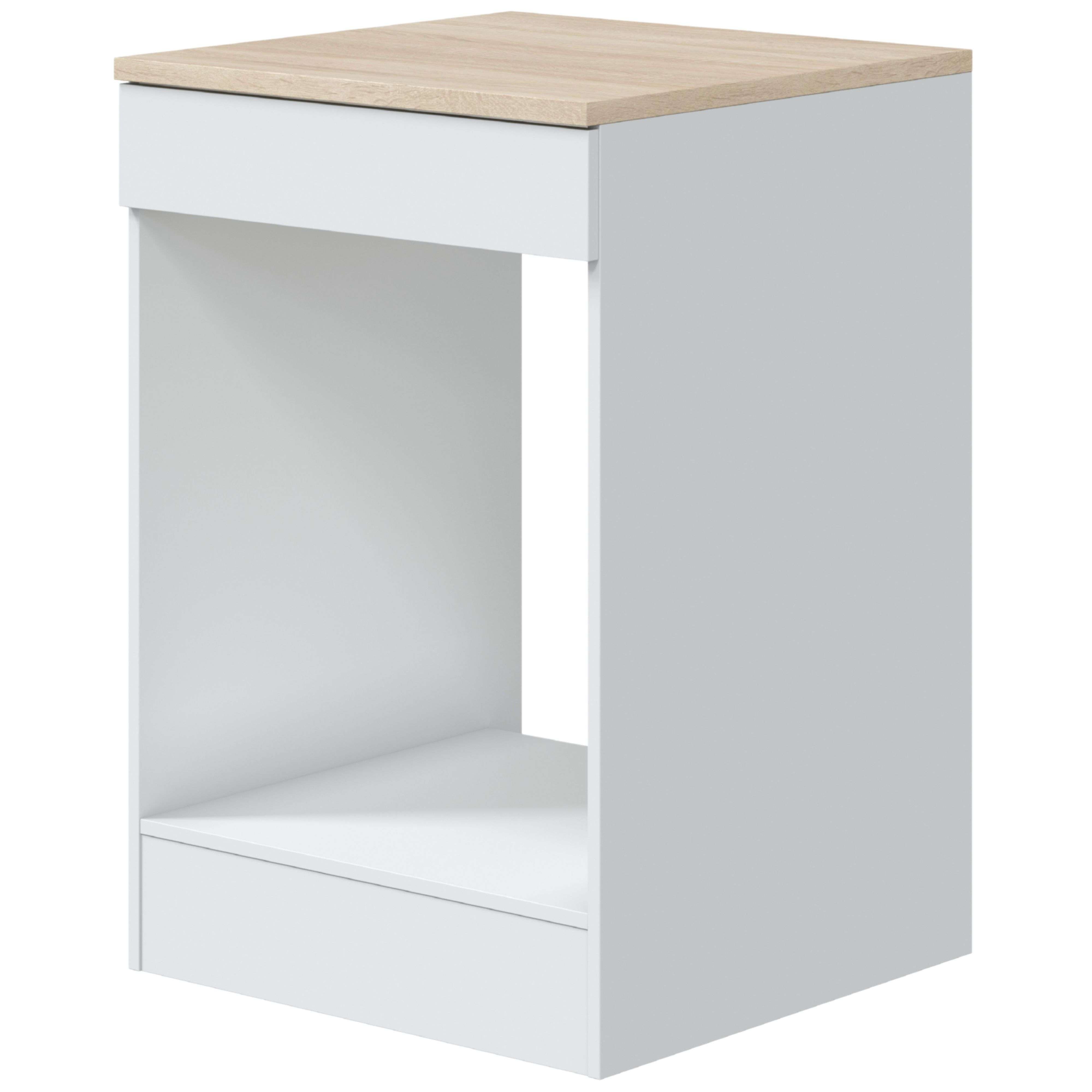 Modulo cucina Kira con vano forno in bianco lucido e rovere canadese ...