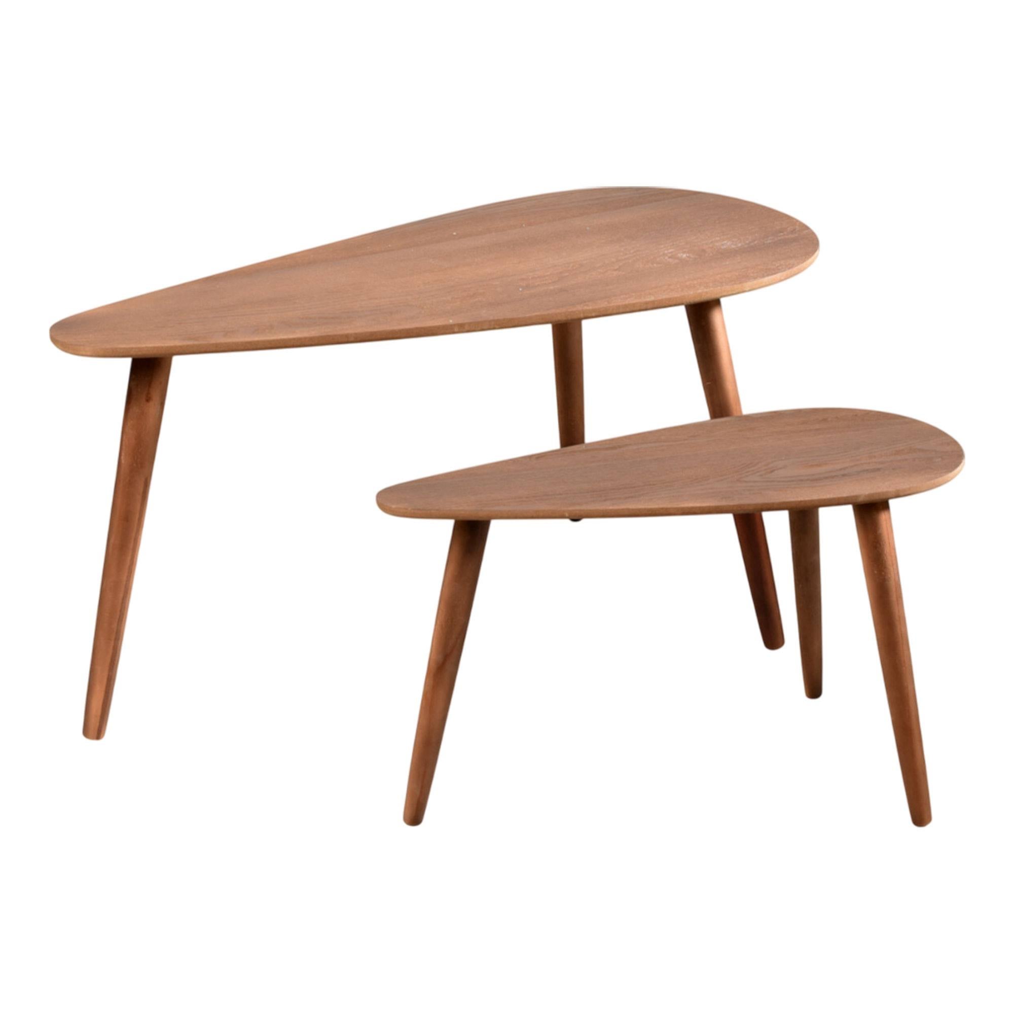 WELLHOME Set di 2 tavolini laterali 41x81 cm in noce scuro | Leroy Merlin