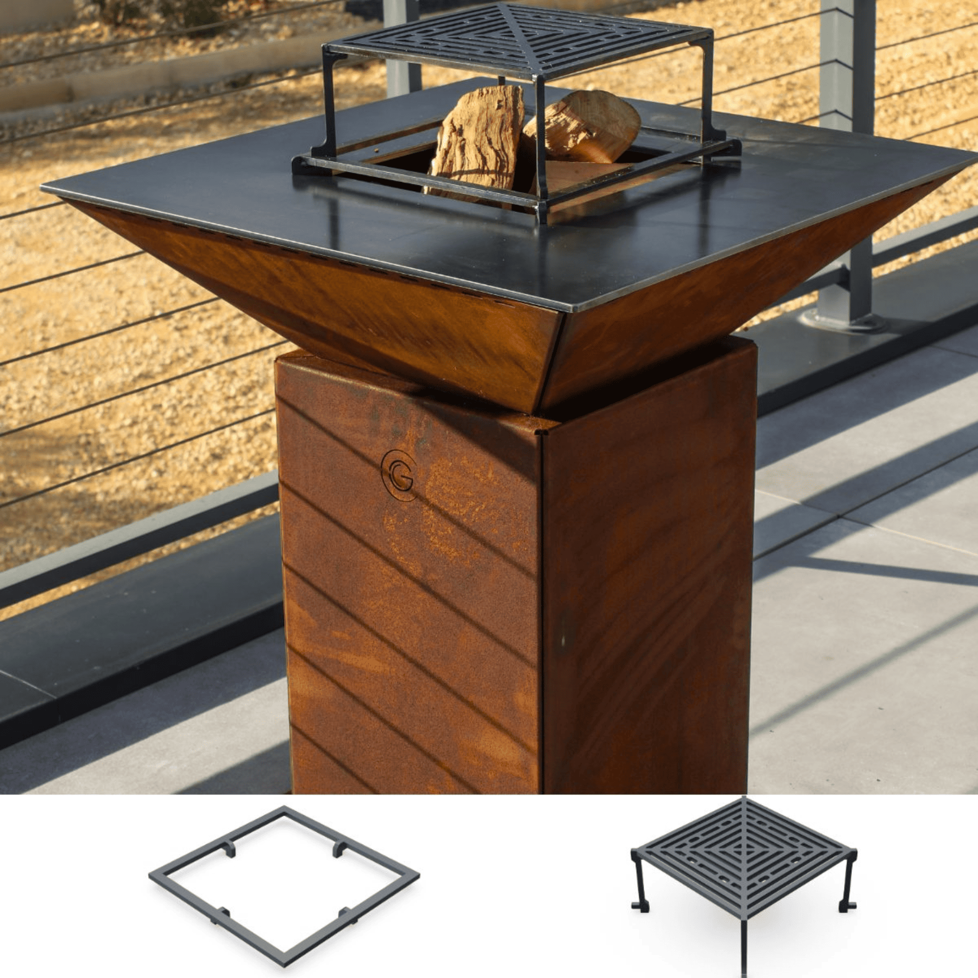 Pack Découverte Brasero CEVENOL Simple Cuve Corten Carré 74x90 cm ...
