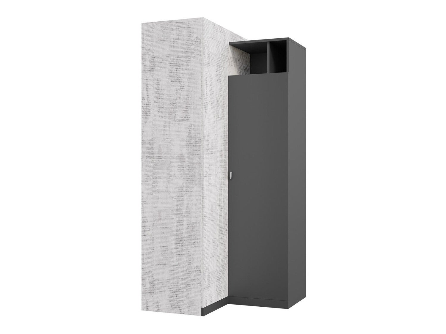 Armoire d'angle Omaha F113, Gris, Graphite, 195x95x95cm, Portes d ...