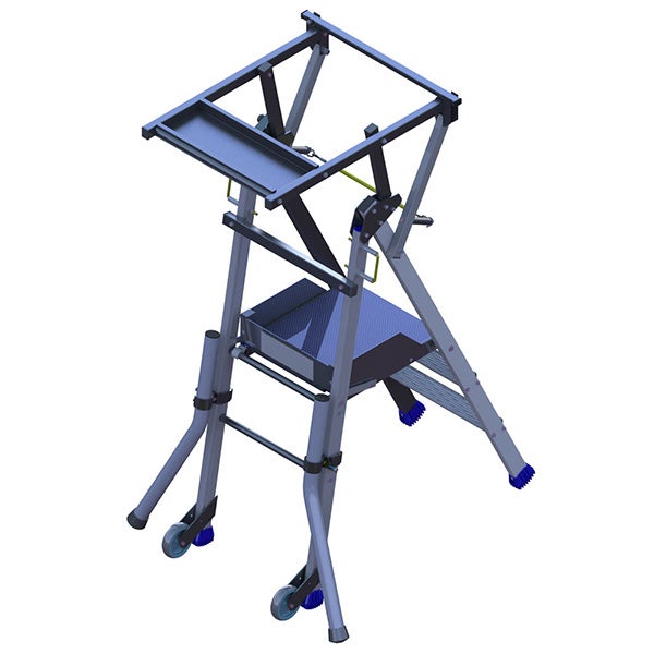 Escabeau PIRL 6 marches - Hauteur max. de travail 3.50m - PIRL6RM/STO ...