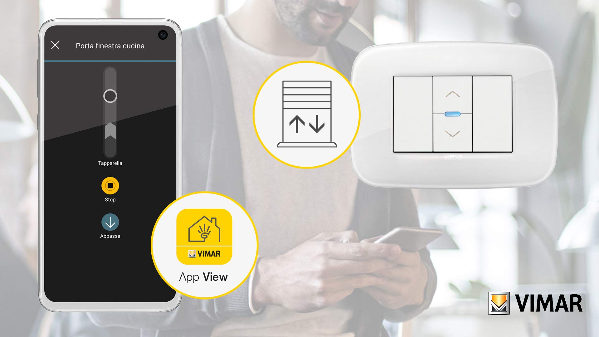 Vimar 19594.B Arké Comando connesso VIEW Wireless con uscita a relè ...