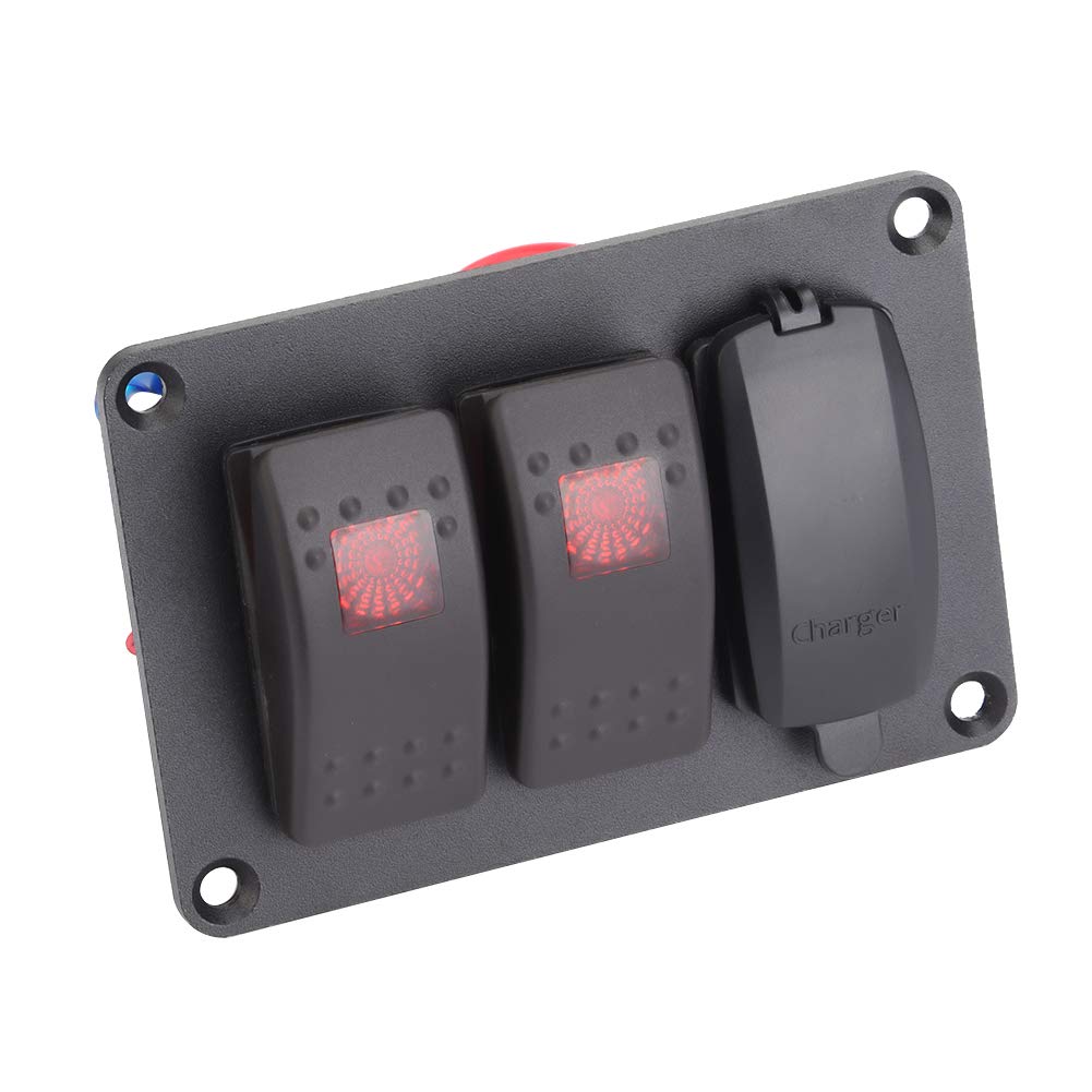 Panneau d'interrupteur simple pour moto, VTT, 2 feux, 4,8 A, voiture avec 45 autocollants à ...