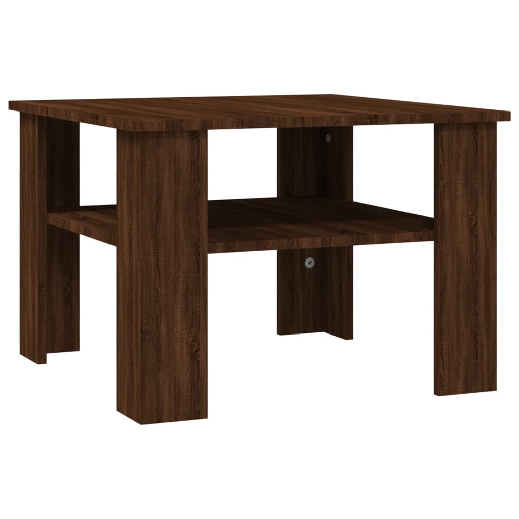 Mesa de centro，Mesa auxiliar，Mesita de centro de madera contrachapada roble marrón 60x60x42 cm ...