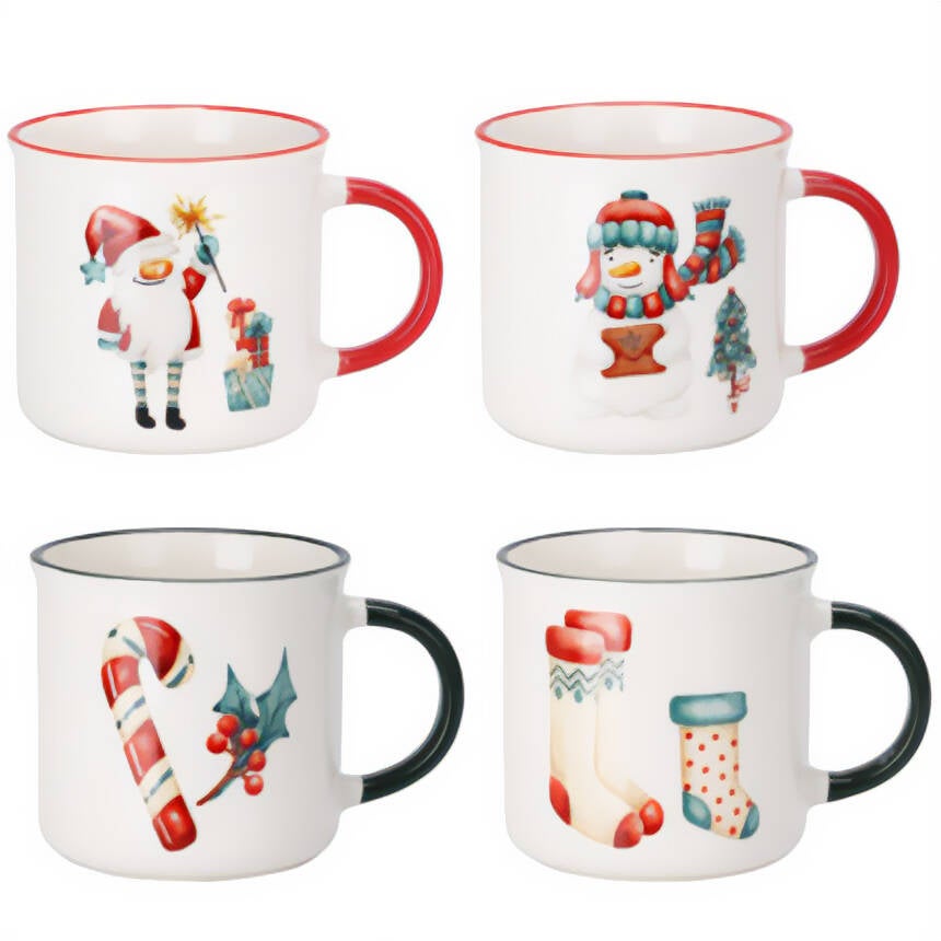 Ensemble de tasses en porcelaine de 200 ml, 4 pièces., Siaki | Leroy Merlin
