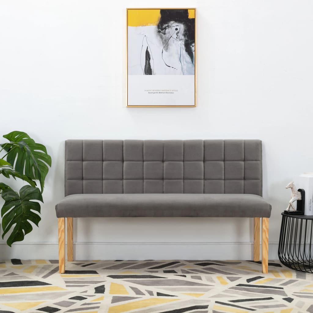Banc 140 cm Gris Velours | Leroy Merlin