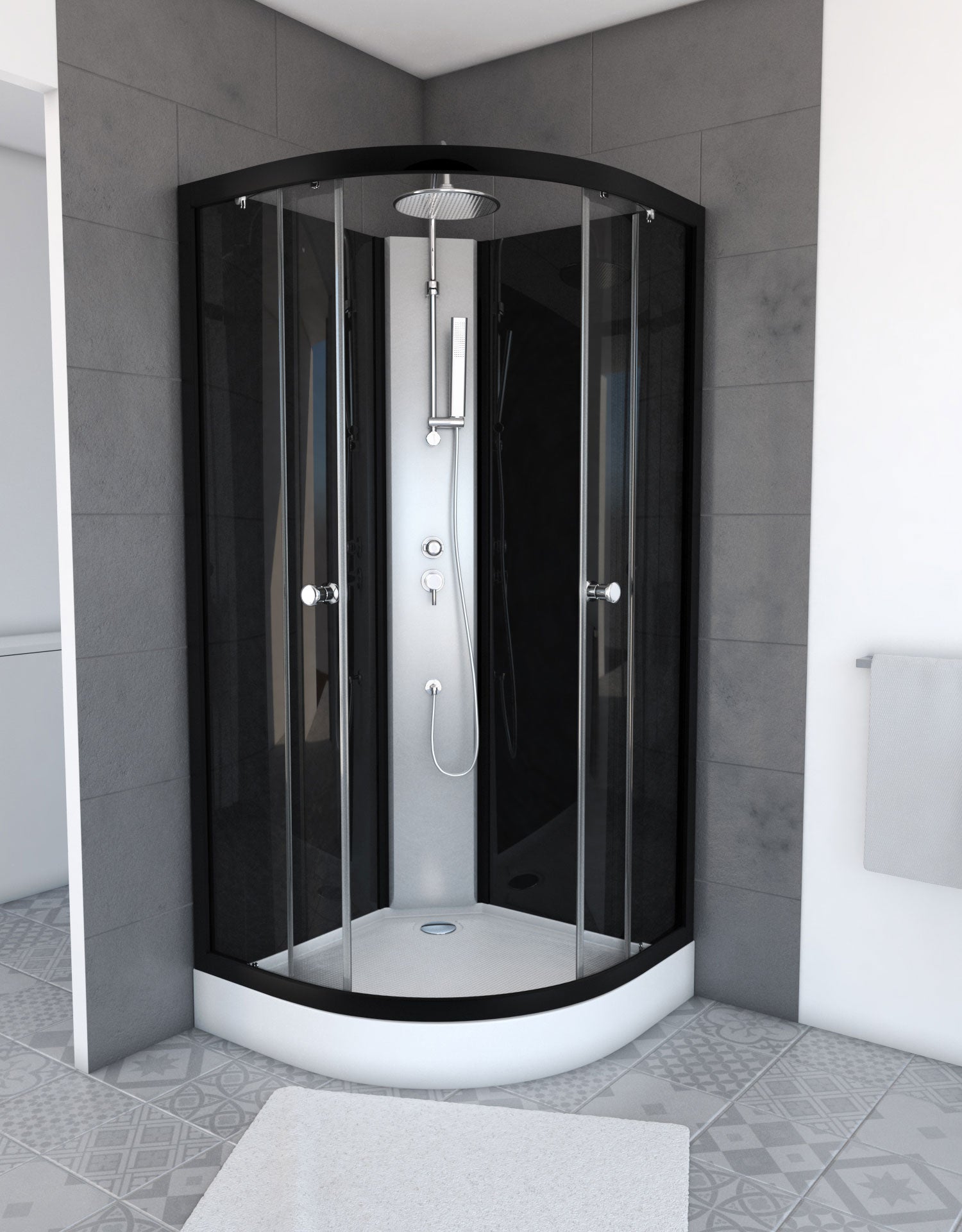 Cabine de douche 1/4 de cercle 85x85x225cm - NEBULA | Leroy Merlin