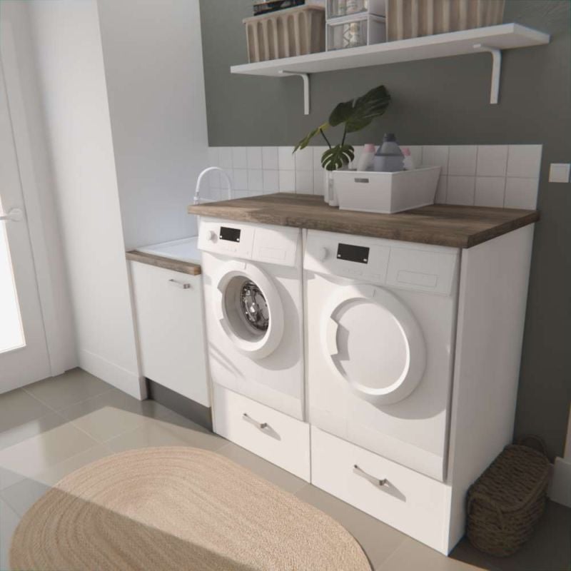 Meuble Buanderie Lave Linge Seche Linge