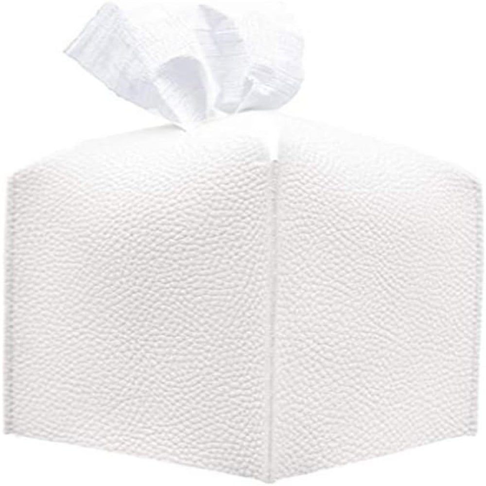 Caja de pañuelos cuadrada de imitación de cuero blanco, perfecta para ...