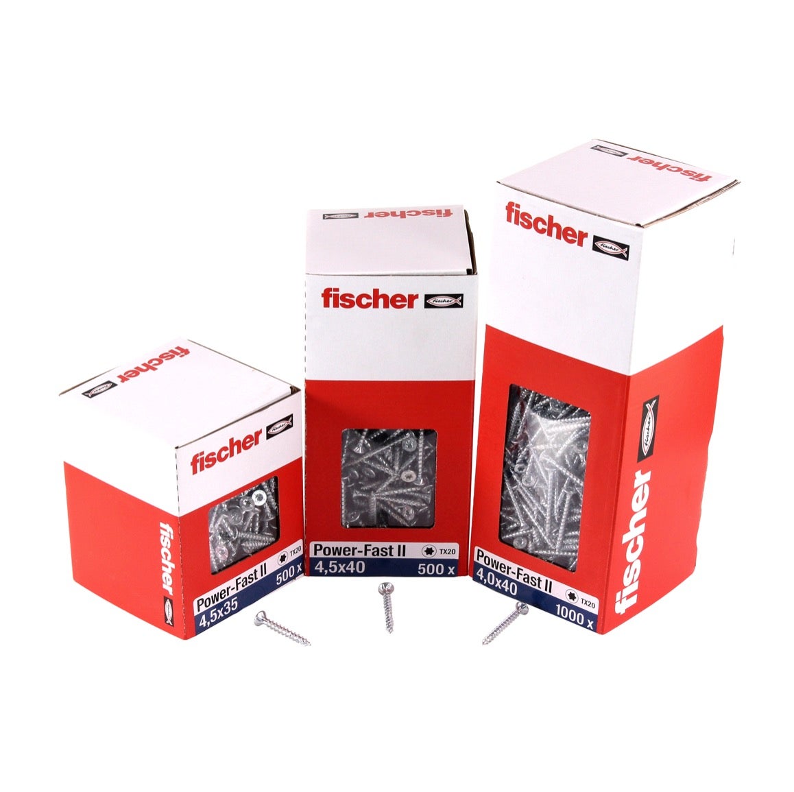 Fischer Power-Fast II FPF II Vis à bois aggloméré 3,0x12 mm, 200 pcs ...