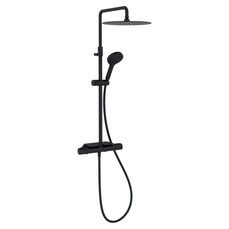 Colonne de douche thermostatique JACOB DELAFON Metro noir mat | Leroy ...