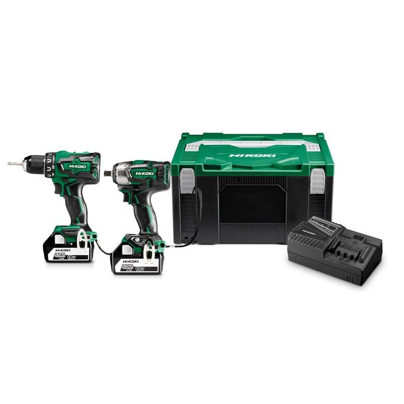 Pack 2 outils 18V (Perceuse DS18DBSL + clé à chocs WR18DBDL2) (2x5,0 Ah) - HIKOKI KC18DPLWDZ ...