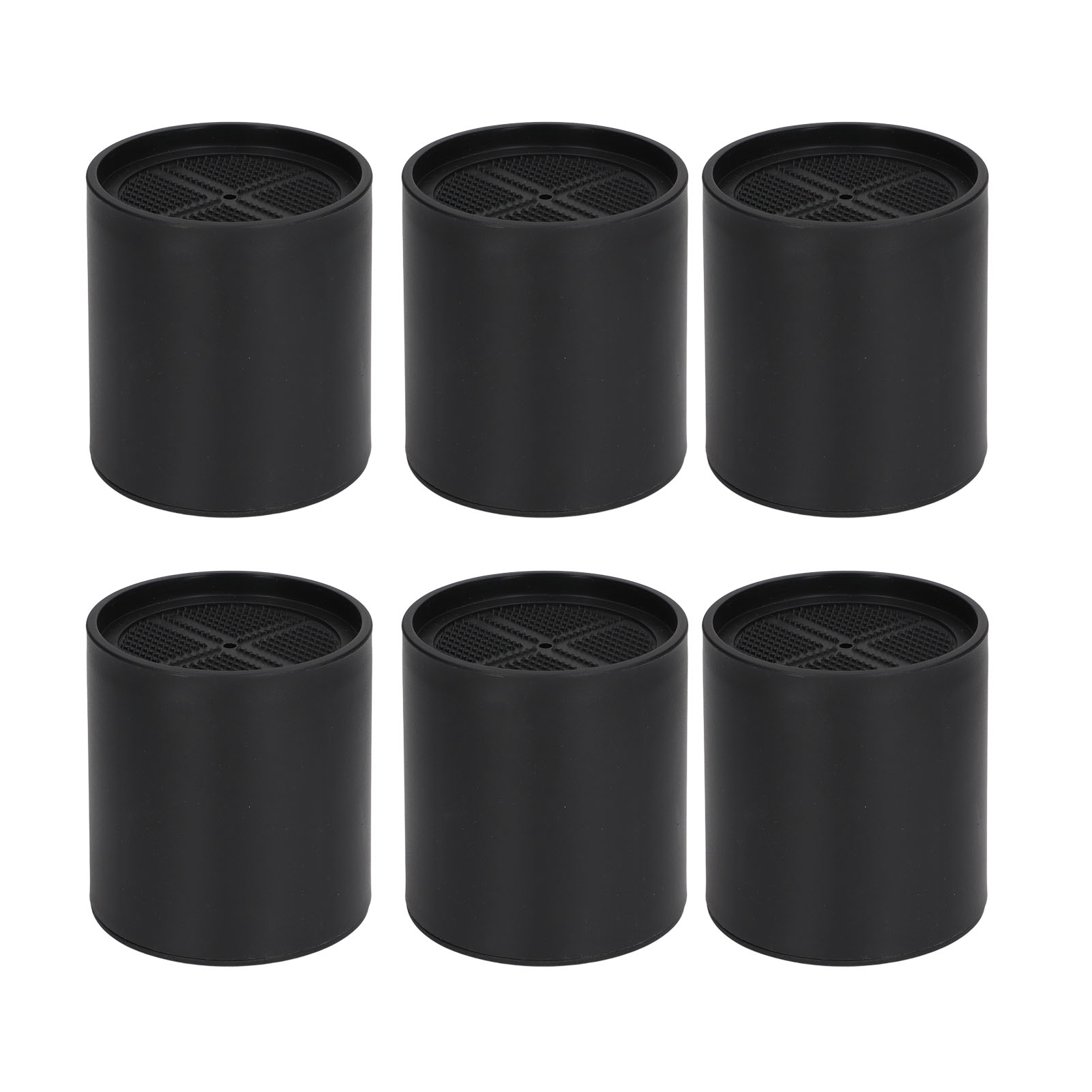 6PCS Furniture Leg Extender Plastic Round 4in Rise Black Furniture ...