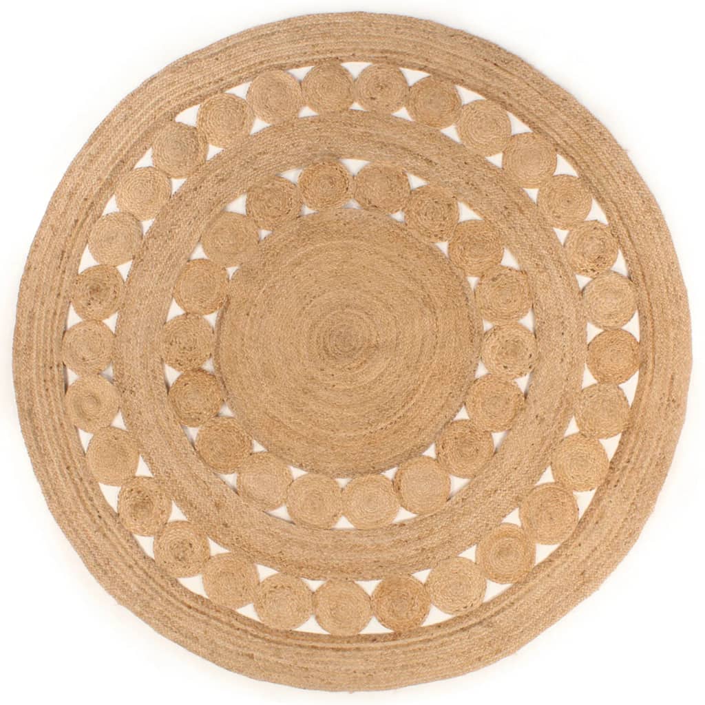 Tapis Design tressé Jute 210 cm Rond | Leroy Merlin