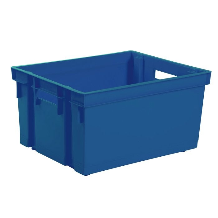 Bac de rangement Eda - Sans couvercle - Bleu minéral - 50 l | Leroy Merlin