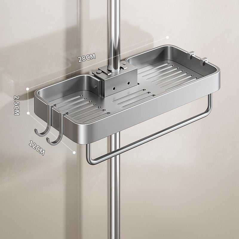 Tablette pour pommeau de douche avec tige et crochets Couleur métal 28 ...