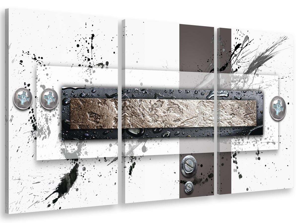 Tableau triptyque moderne et graphisme vis et boulons - 90x60 cm ...