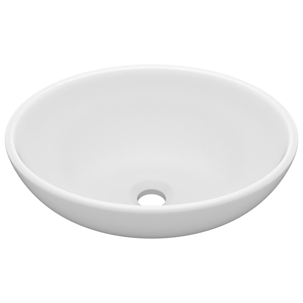 Lavabo - Vasque Salle De Bain ovale de luxe Blanc mat 40x33 cm ...