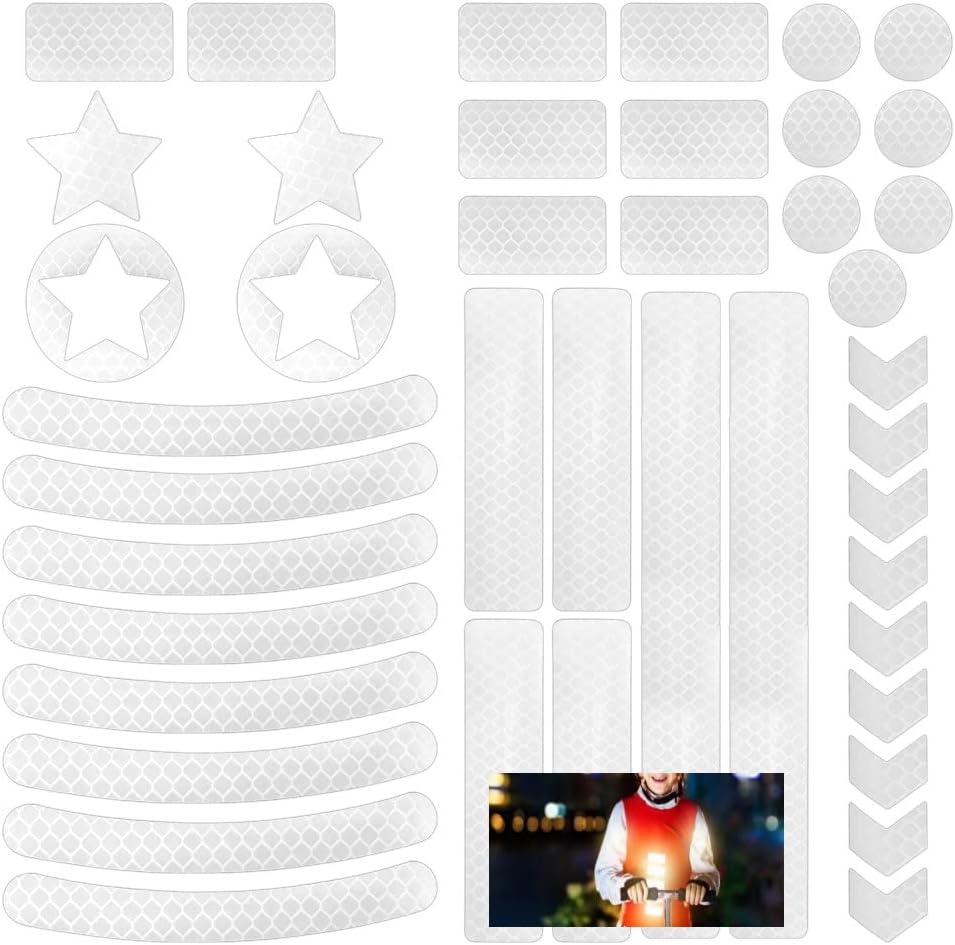 Autocollants Réflecteurs, Autocollant Réfléchissant Vélo, 42 Pièces ...