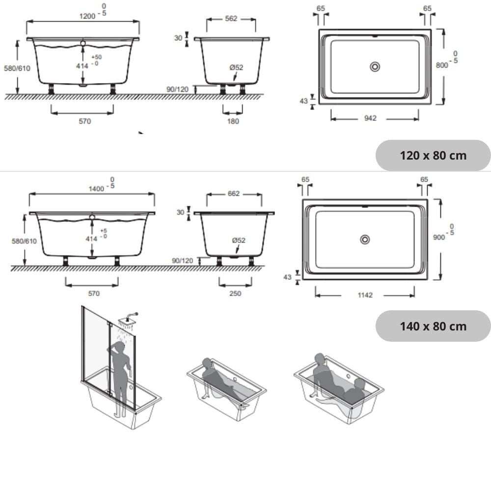 JACOB DELAFON Bañera ducha cápsula, compacta + mampara de bañera de ...