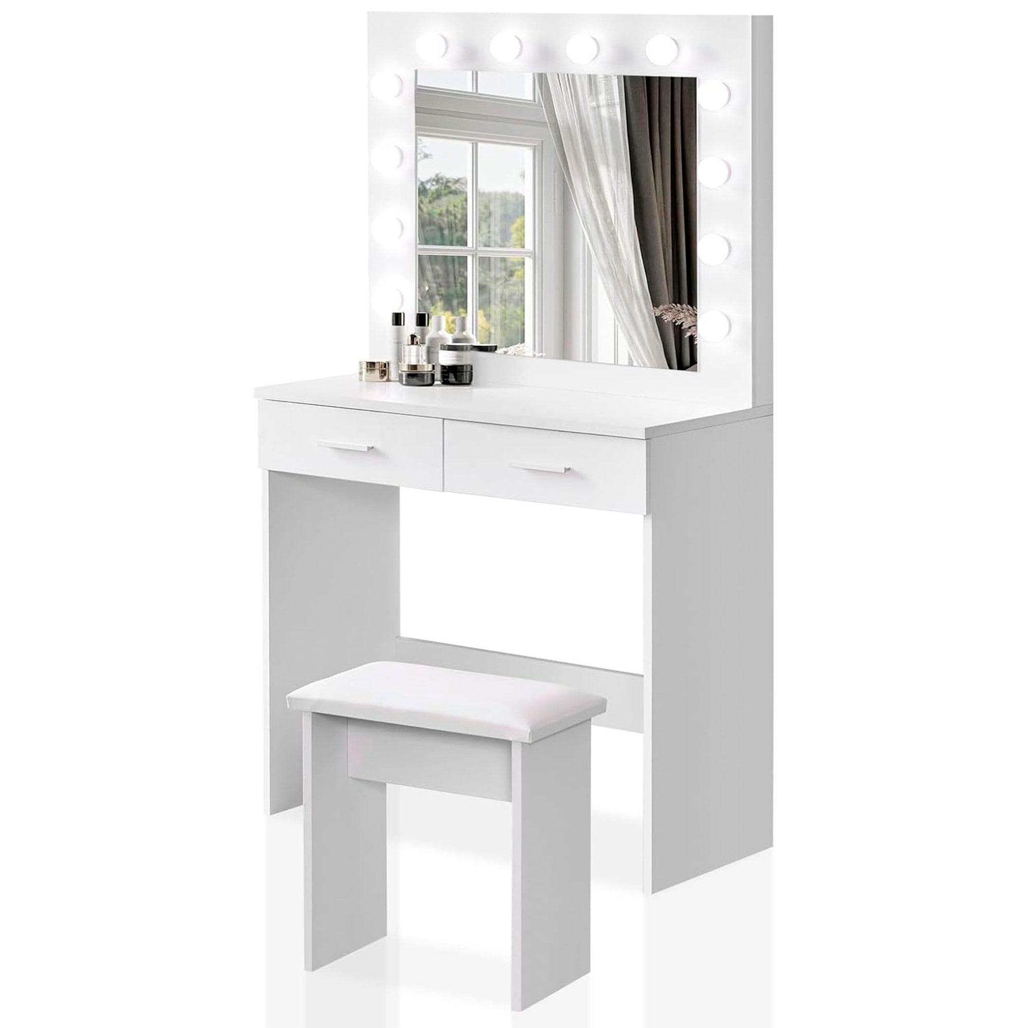 Tocador con espejo y luces LED Nyana Home | Diseño moderno y funcional ...