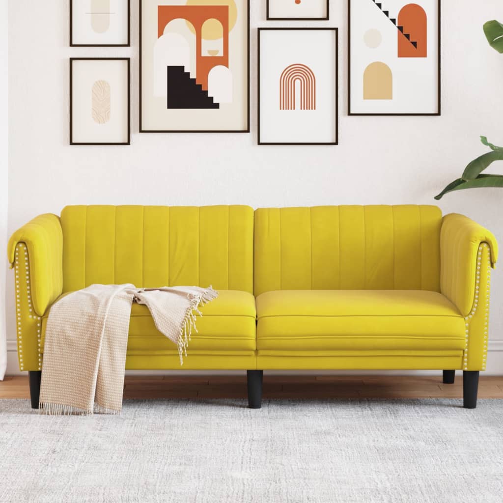 Sofá de 2 plazas | Sofá de salón | Sofá de descanso terciopelo amarillo ...