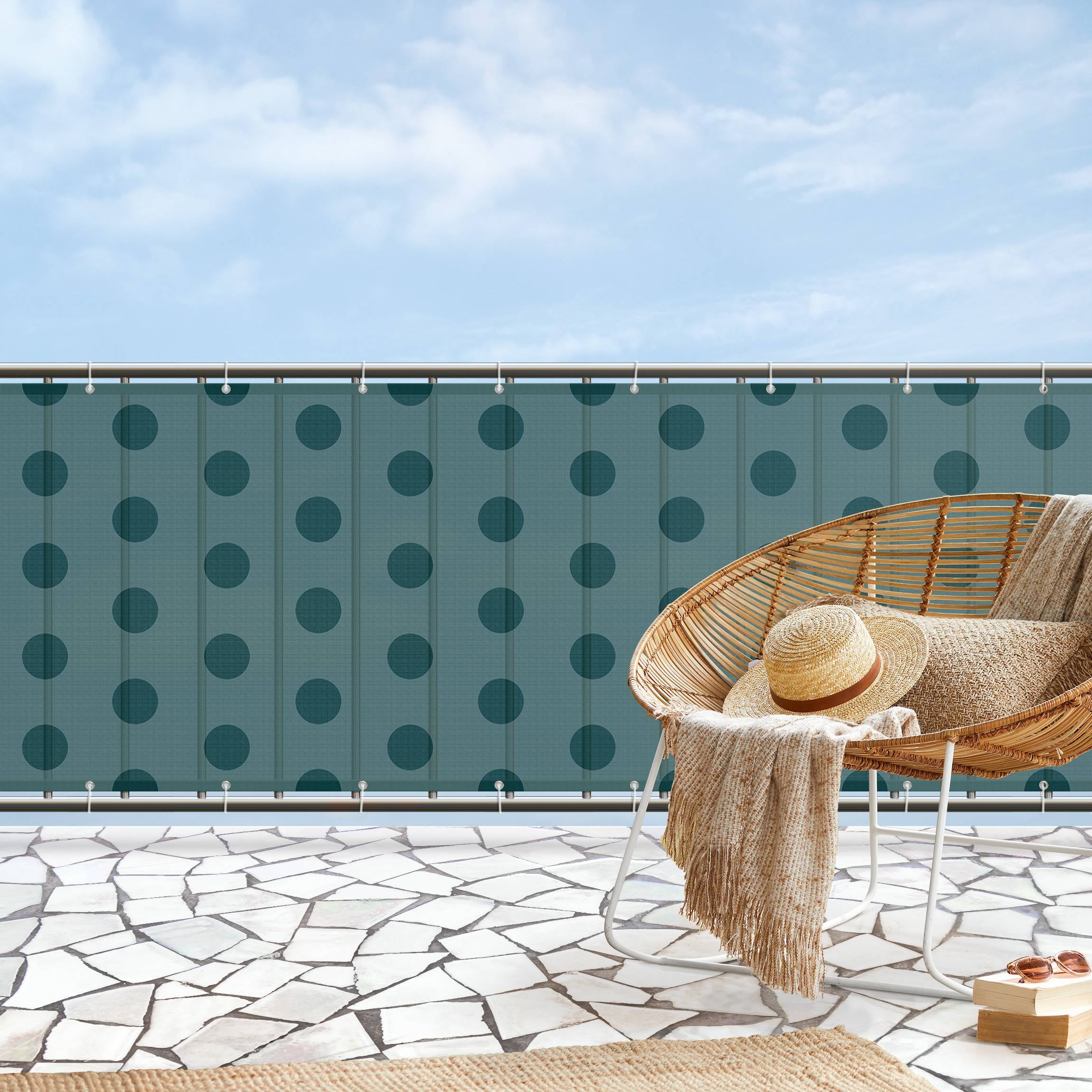 Brise-vue pour balcon - Pois en Jade foncé 800 x 100 cm | Leroy Merlin
