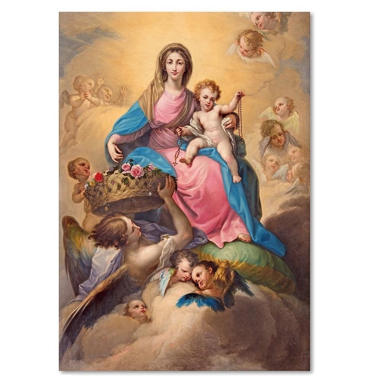 Tableau vierge à l'enfant avec des anges segovie - 70 x 100 cm | Leroy ...