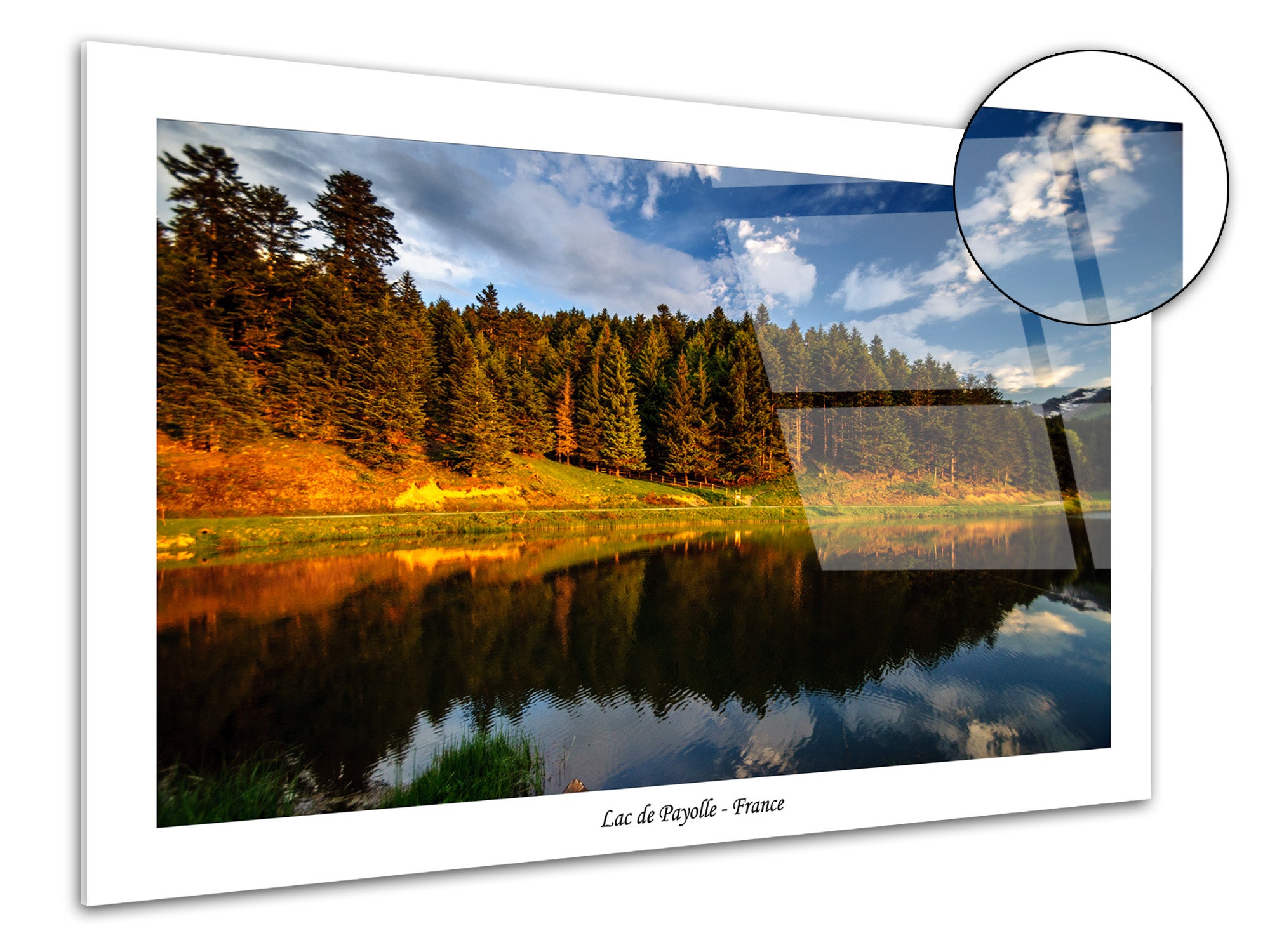 Tableau plexiglas moderne paysage lac de Payolle | Leroy Merlin