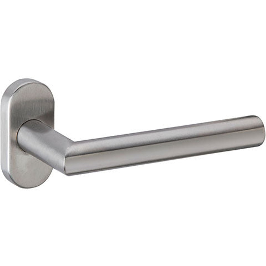 Poignée de porte inox '503' avec rosace ovale pour portes métalliques ...