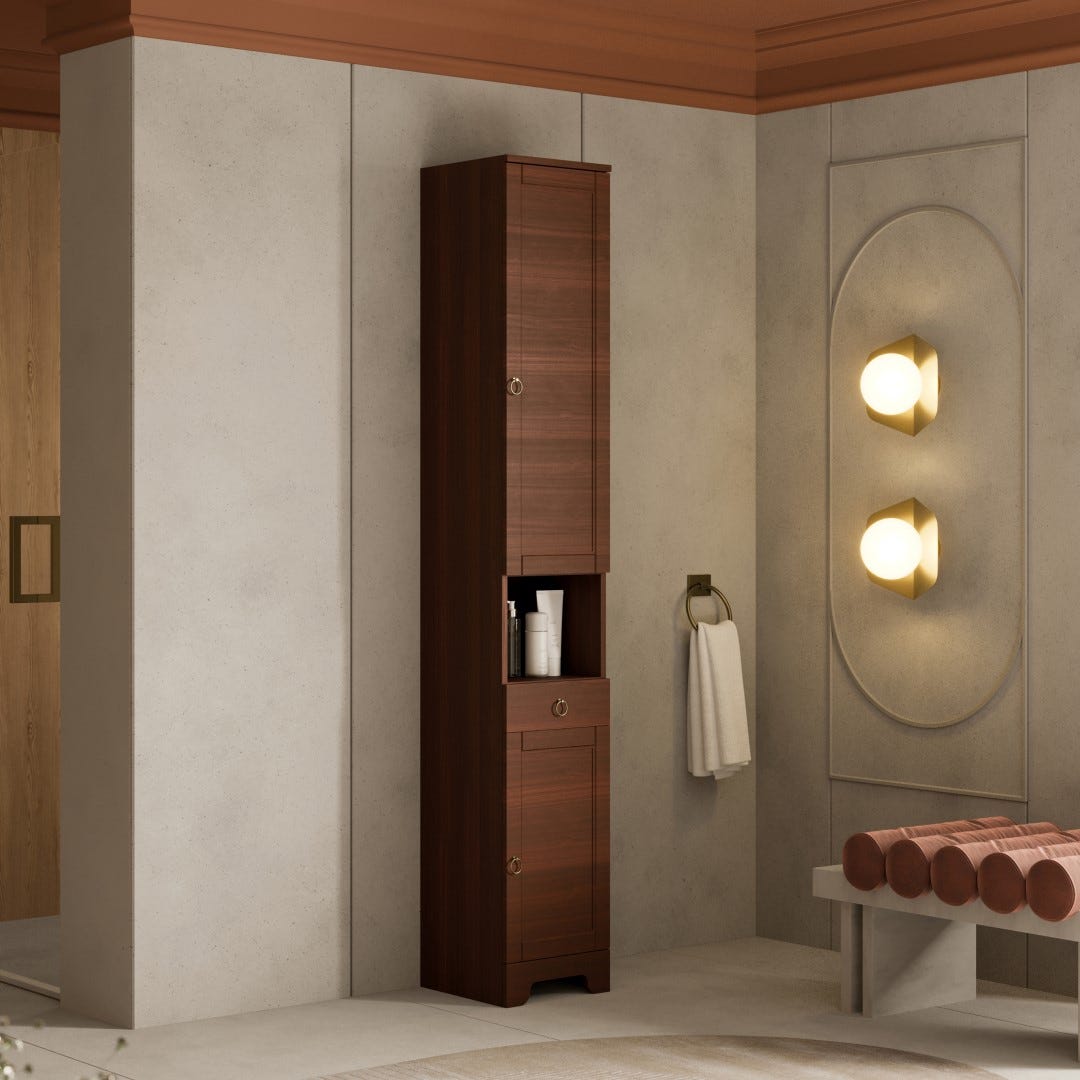 COLONNE DE SALLE DE BAIN HAUTE EN NOYER STYLE CAMPAGNARD | TOSCANA ...