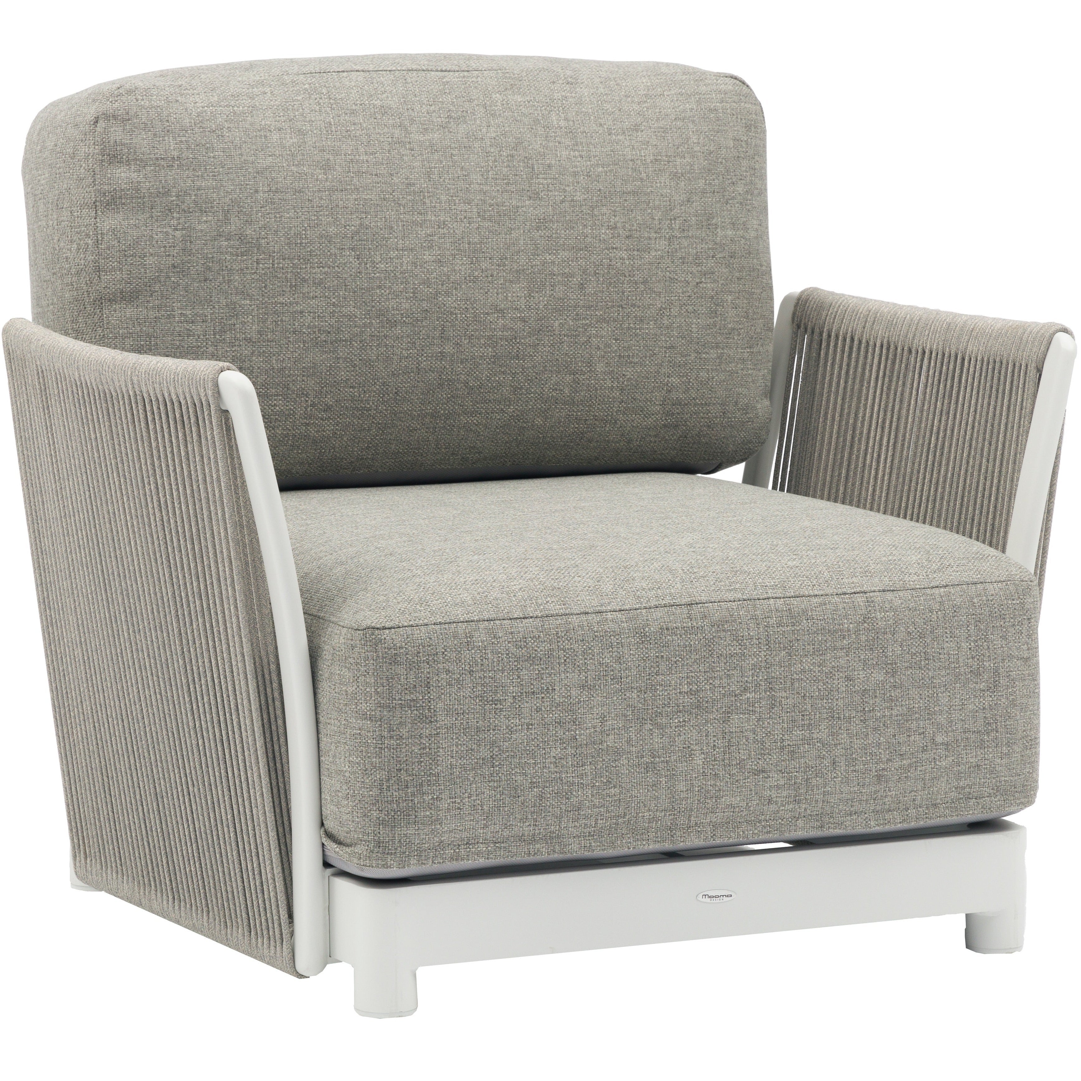 Sofá 1 plaza Silai aluminio blanco textil gris medio | Leroy Merlin