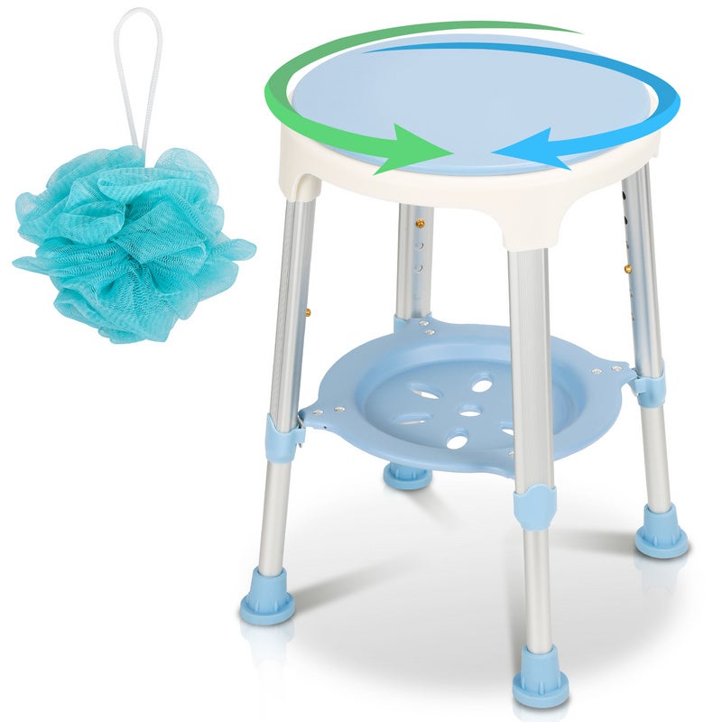 Tabouret de douche avec étagère siège de bain pivotant à 360° chaise de ...