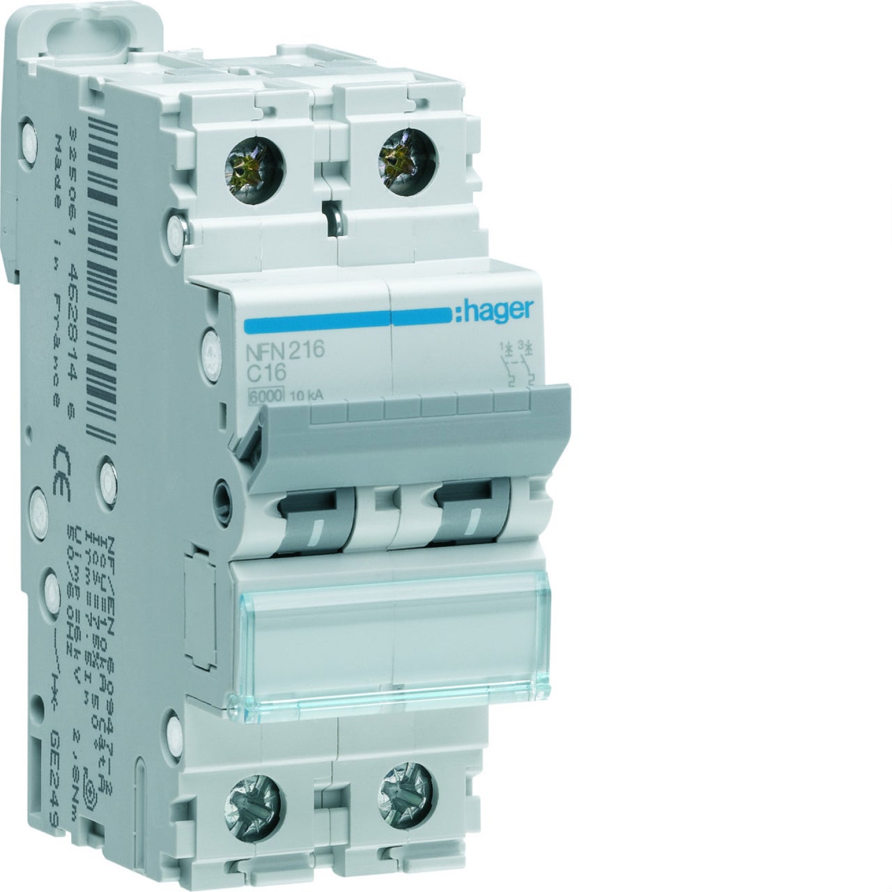 Disjoncteur hager - 2 pôles - 3a - 6ka - courbe c - vis / vis | Leroy Merlin