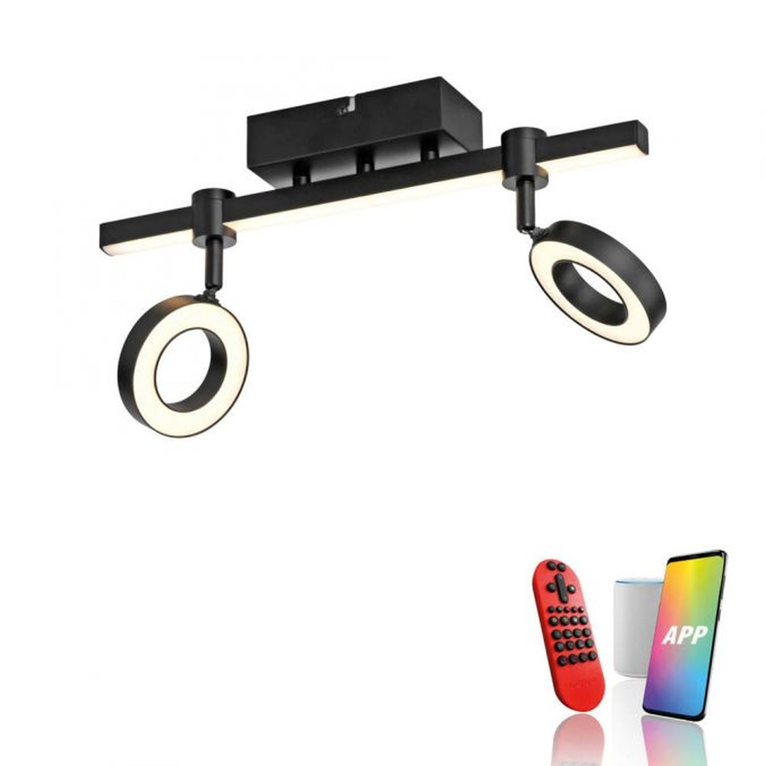 Spot encastré LED dimmable avec changement de couleur télécommande L ...