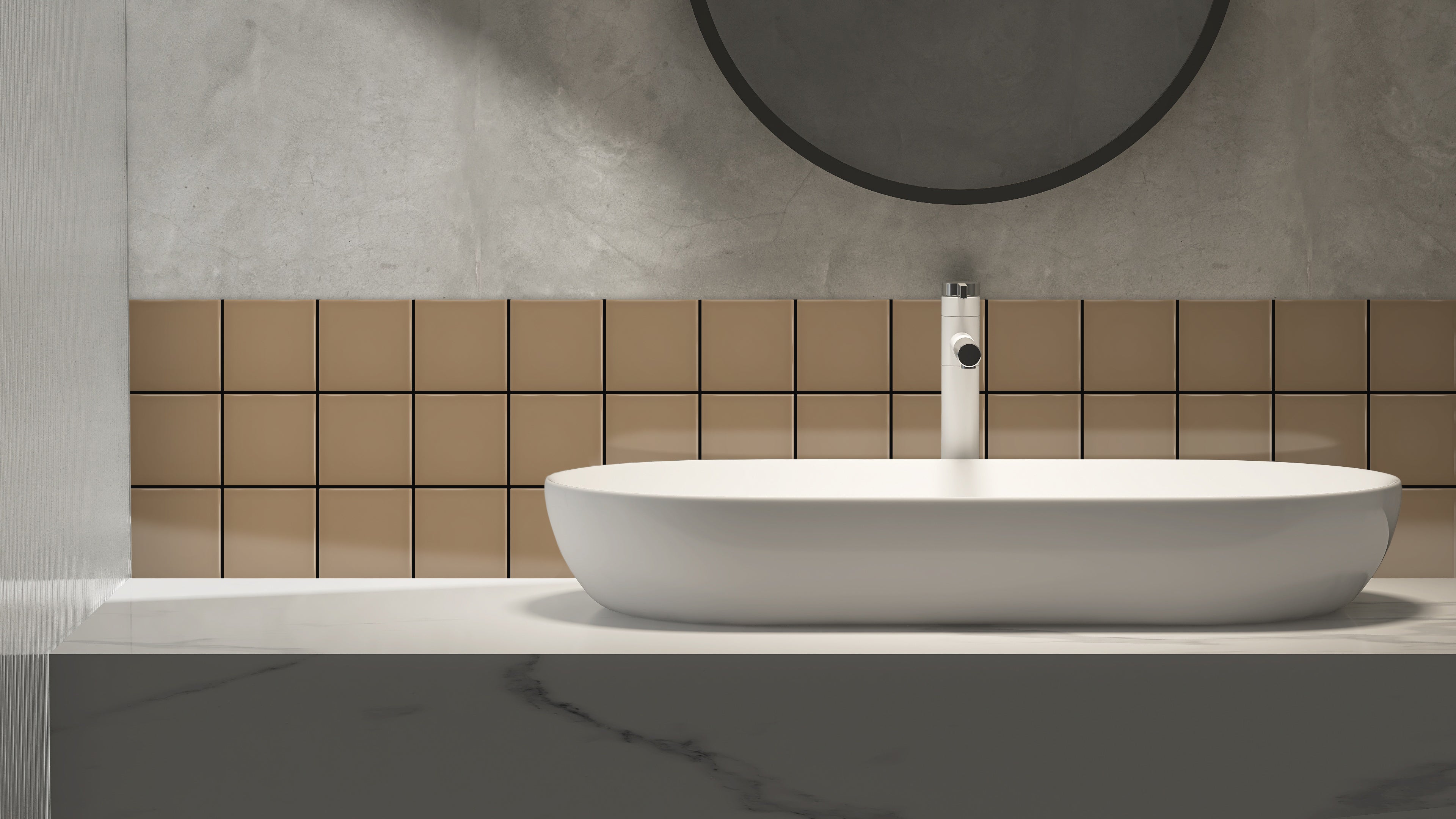 Carrelage mur interieur 10x10 cm finition lisse Couleur Marron Terre ...