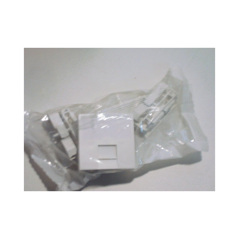 Prise mulimedia RJ45 FTP cat5E 2 modules type 45 blanche LOGIX PLANET ...