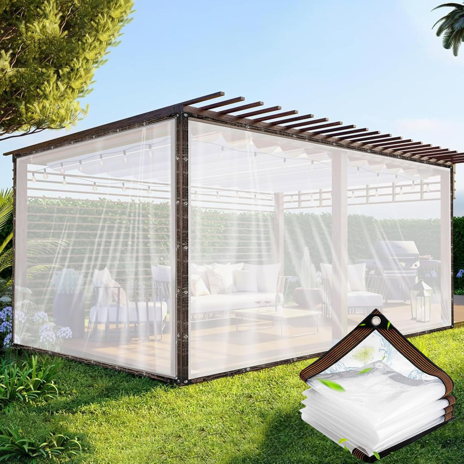 Tarp transparent imperméable à l'eau - couverture extérieure de ...