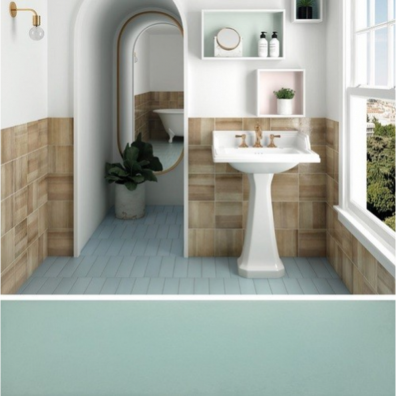 Stromboli Bahia Blue - Carrelage Uni Pour Pose Chevron Ou Bâton Rompu ...