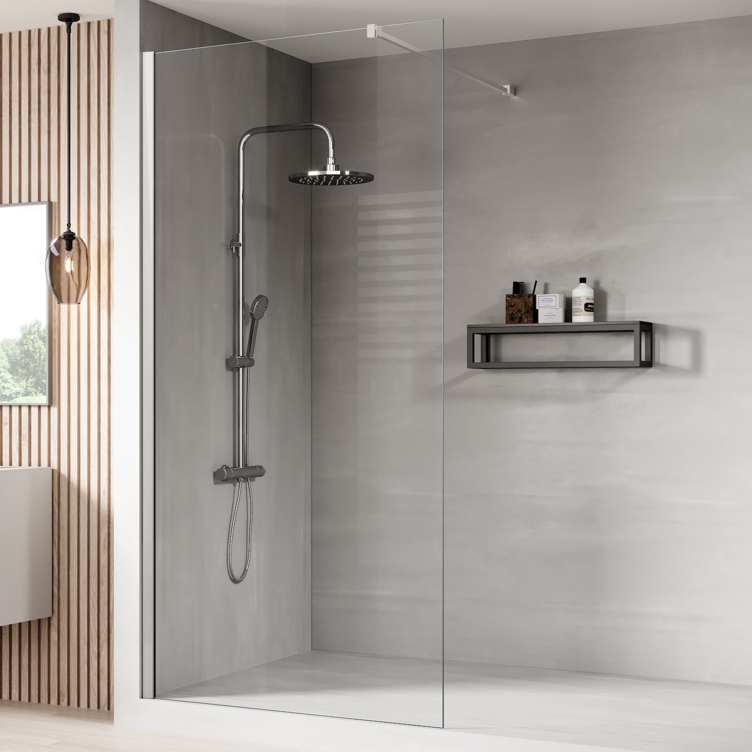 Paroi de Douche Florida - 120 x 200 cm - Chrome - 8 mm | Leroy Merlin