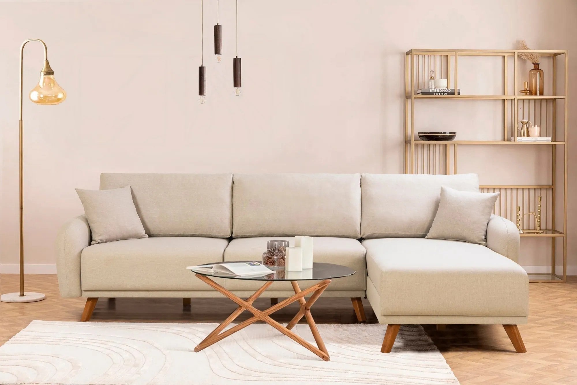 Sofá-cama esquinero Hera 1 Corner Crema | Leroy Merlin