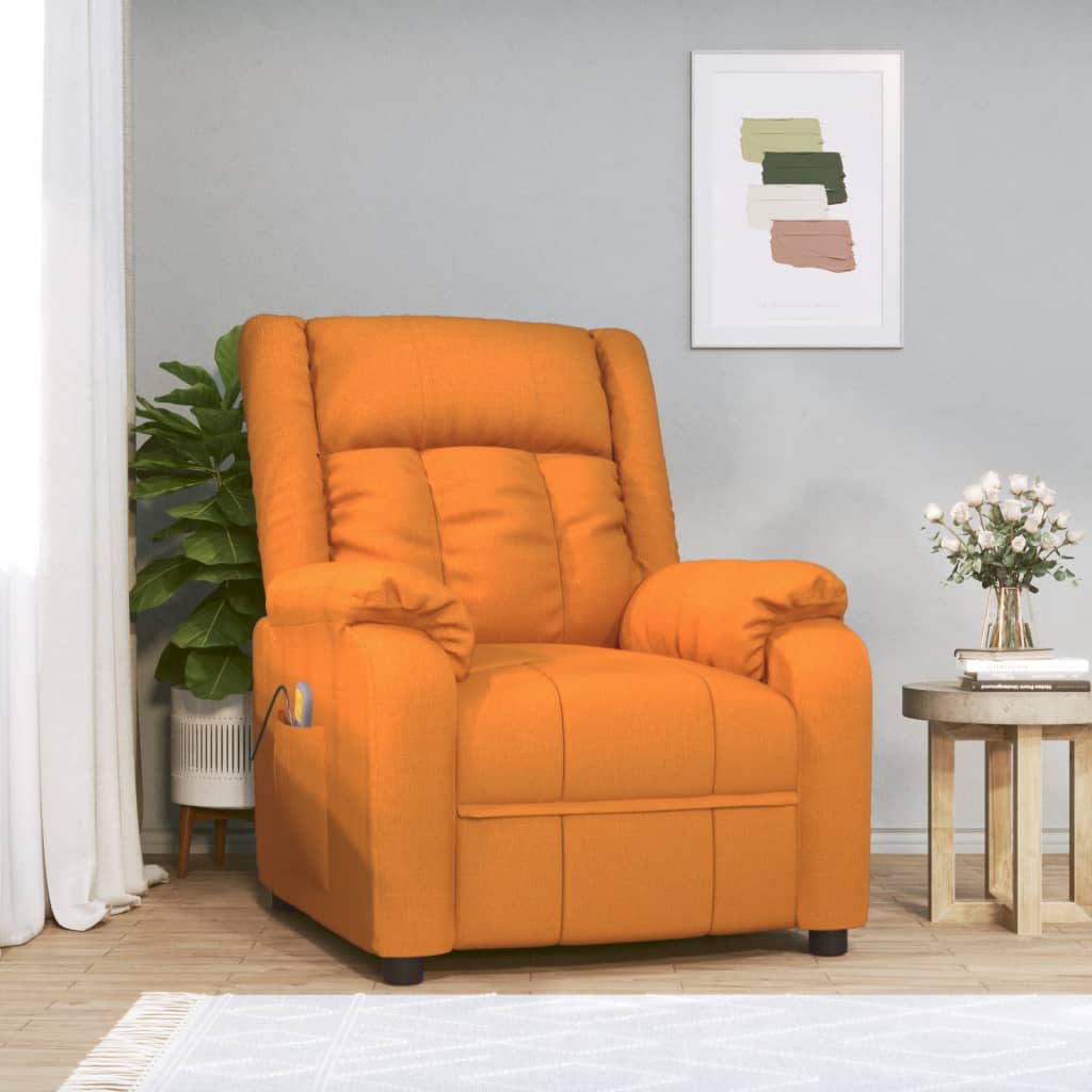 Fauteuil de massage inclinable Jaune Tissu vidaXL | Leroy Merlin