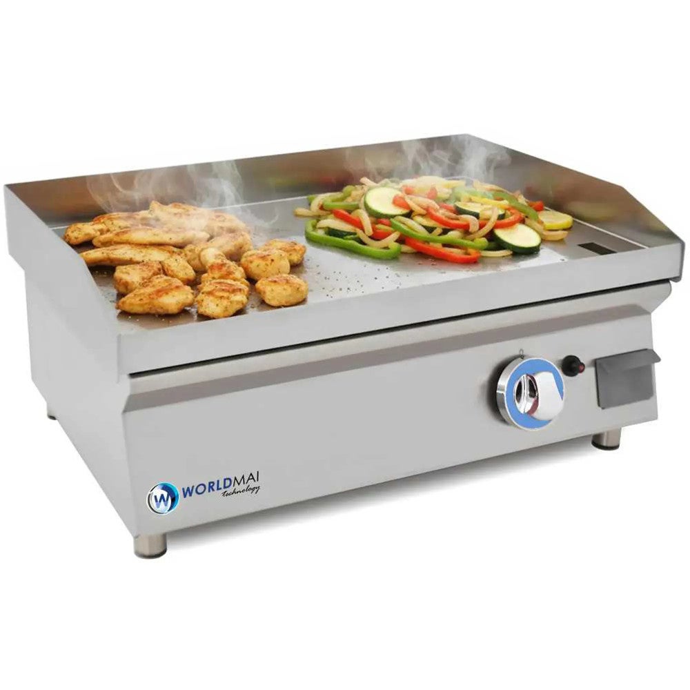 Plancha cromo duro a gas profesional LUX WORLDMAI de 60 cm con peto ...